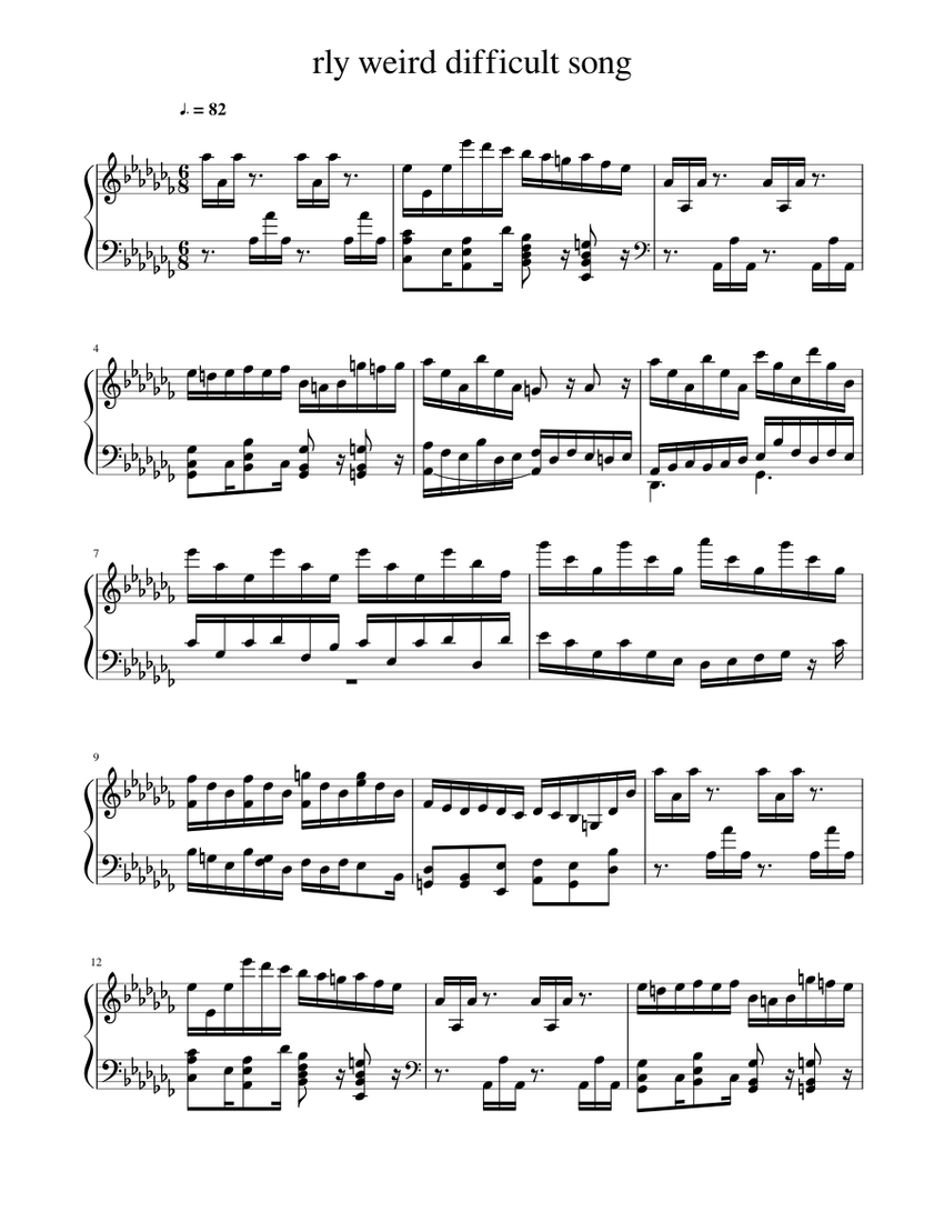 Really weird difficult song Sheet music for Piano (Solo) | Musescore.com