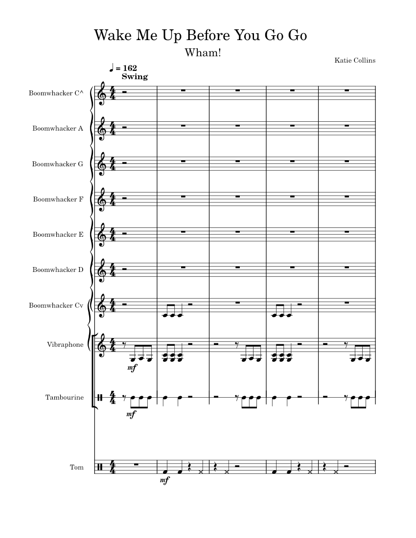 Wake Me Up Before You Go-Go – Wham!, for Boomwhackers and Percussion ...