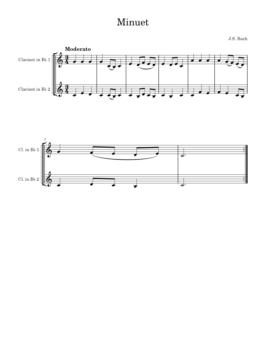 Minuet in G major, BWV Anh.114 – Johann Sebastian Bach Minuet- JS Bach ...