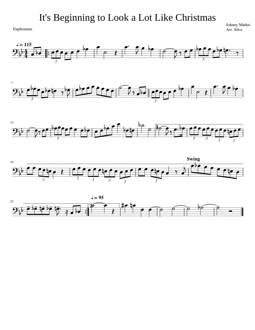 It's Beginning to Look A Lot Like Christmas Sheet music for Euphonium ...