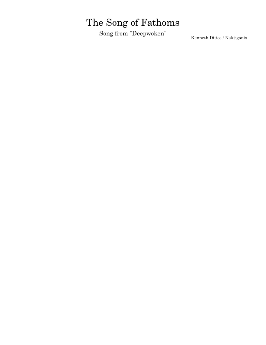 The Song of Fathoms Sheet Music for Trombone, Tuba, Flute, Oboe & more ...