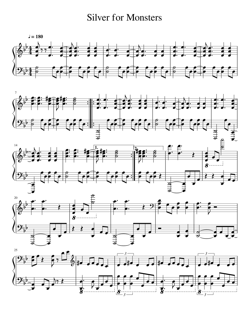 The Witcher 3 - Silver for Monsters Sheet music for Piano (Solo ...