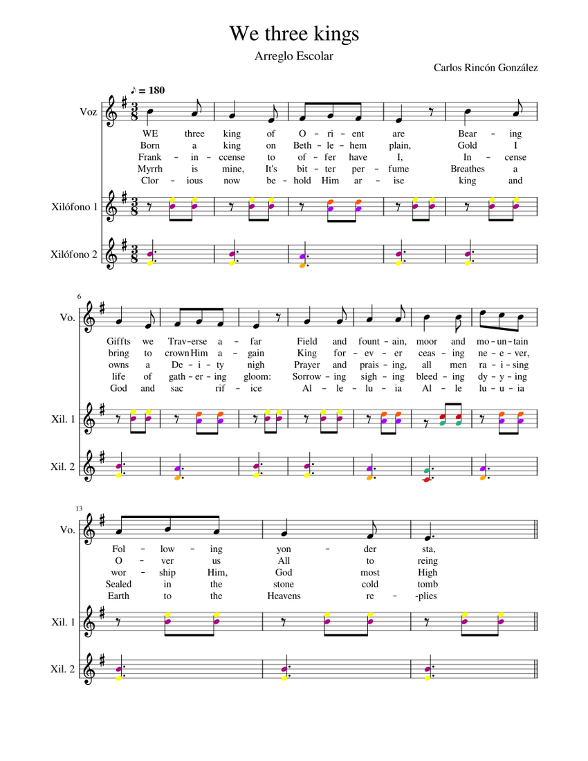 We three kings - piano tutorial