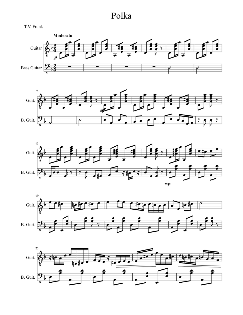 Polka Sheet music for Guitar (Solo) | Download and print in PDF or MIDI ...