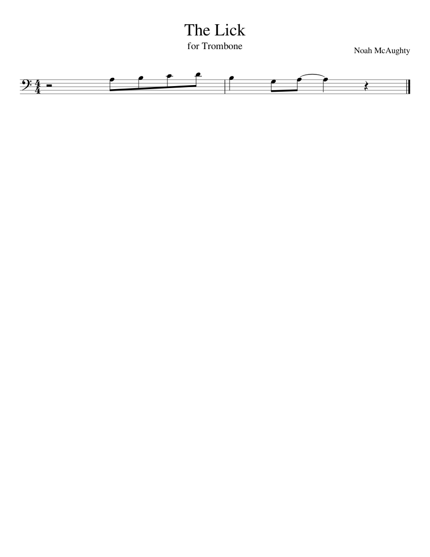 The Lick Sheet music for Trombone (Solo) | Musescore.com