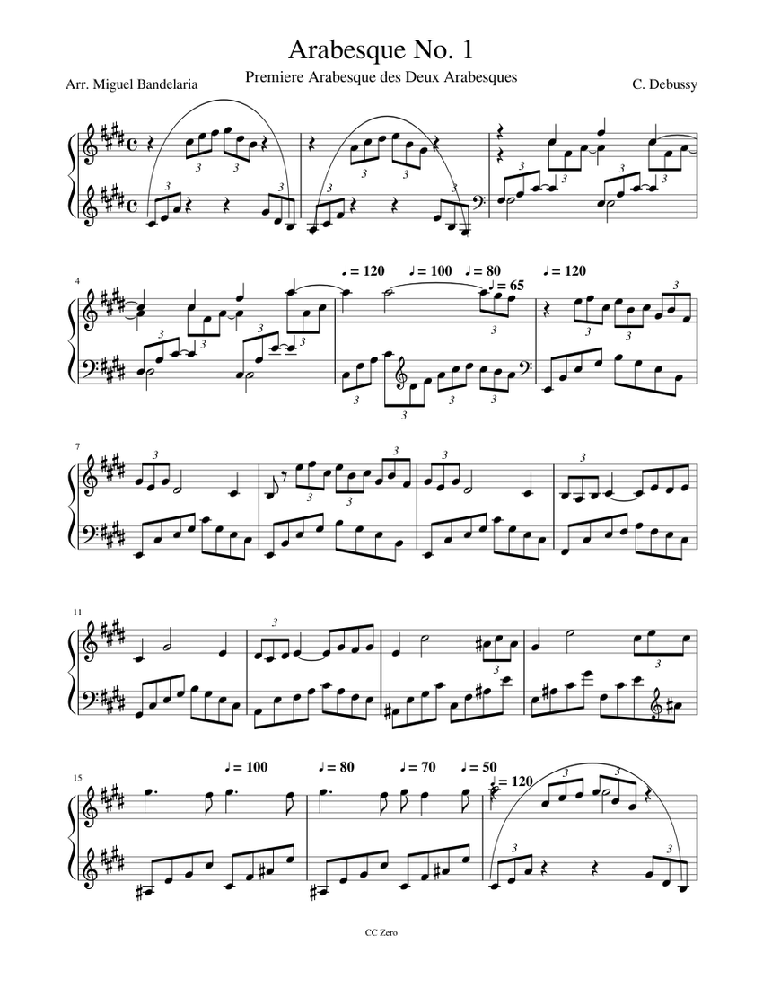 Deux Arabesques - No. 1 Sheet music for Piano (Solo) | Musescore.com