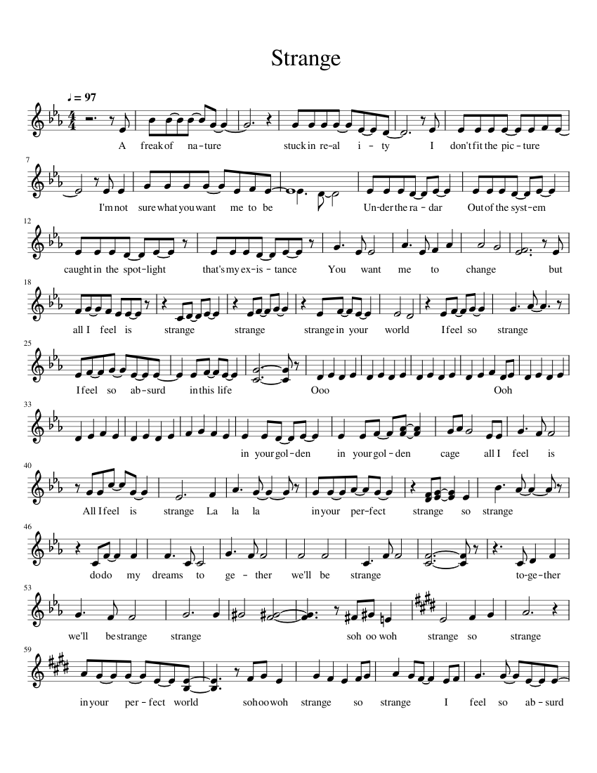 Strange Sheet music for Alto (Solo) | Musescore.com