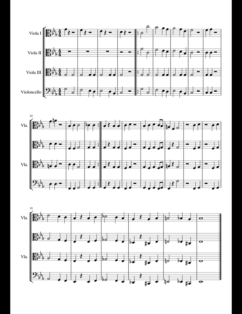 Medieval strings sheet music for Viola, Cello download free in PDF or MIDI