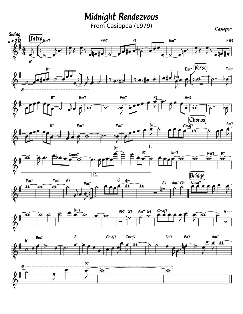 Midnight Rendezvous sheet music for Guitar download free in PDF or MIDI