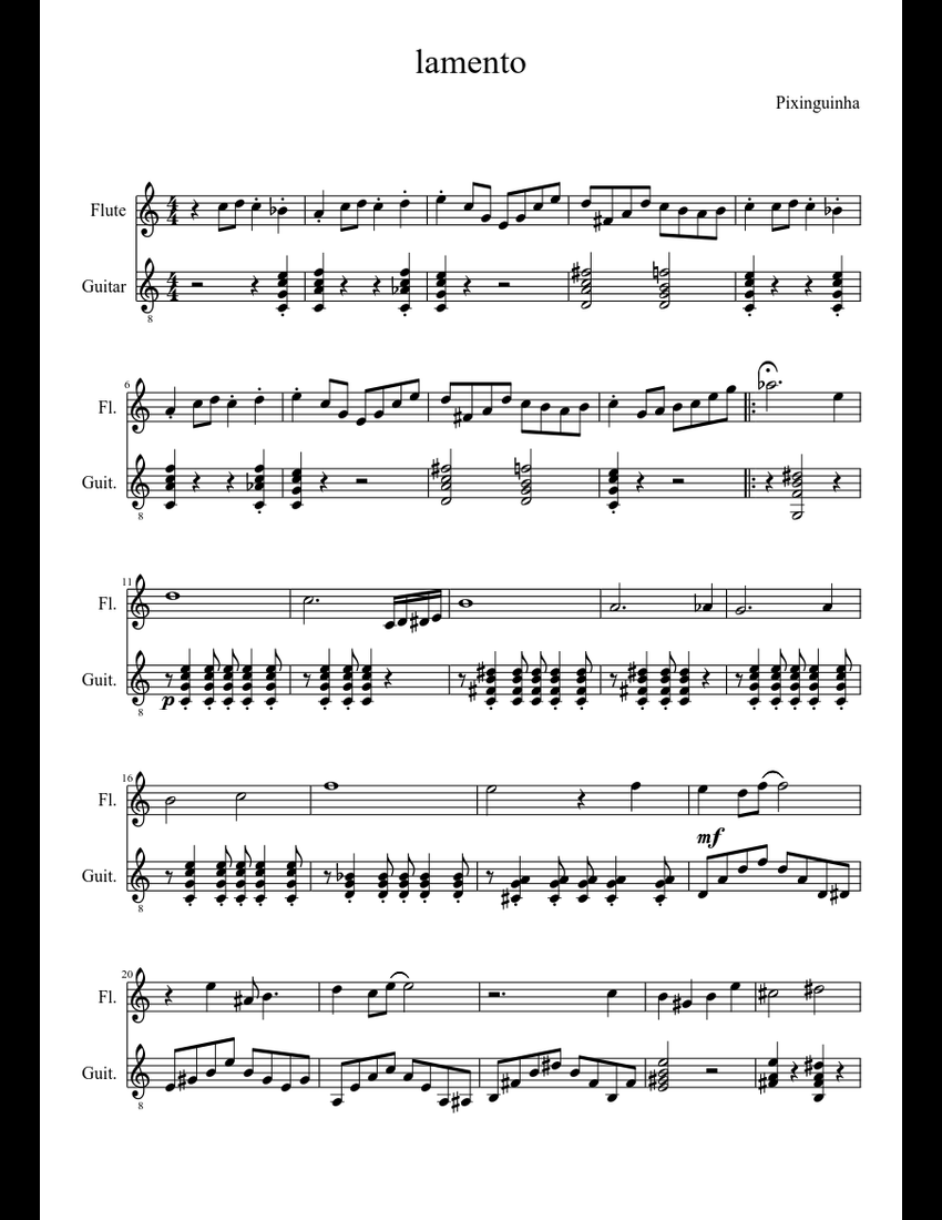 lamento sheet music download free in PDF or MIDI