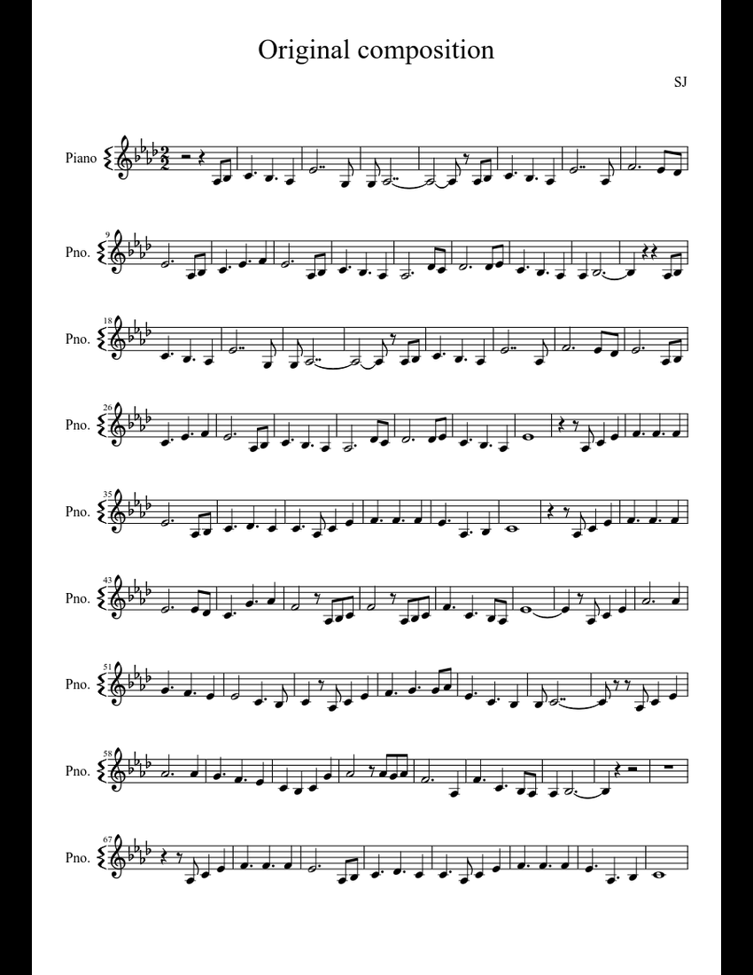 Original composition sheet music download free in PDF or MIDI