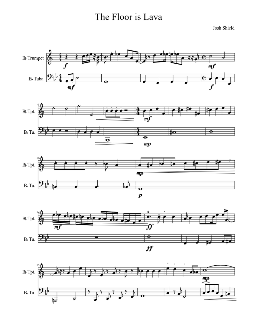 Floor is Lava Sheet music | Download free in PDF or MIDI | Musescore.com
