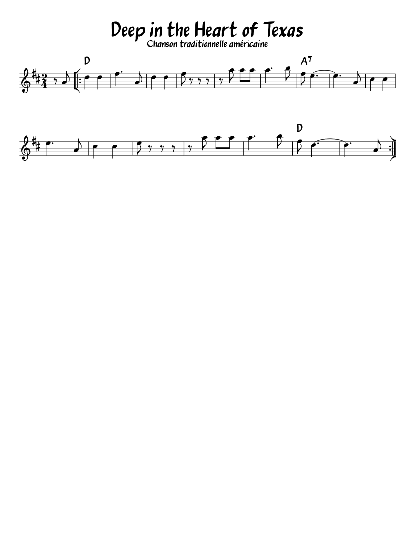 Deep in the Heart of Texas Alto Sheet music for Piano | Download free ...