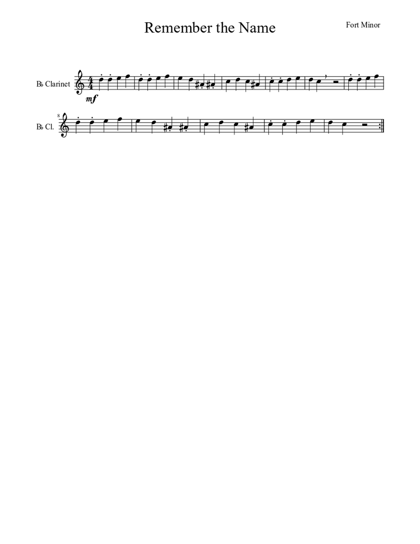Remember the Name Sheet music | Download free in PDF or MIDI ...