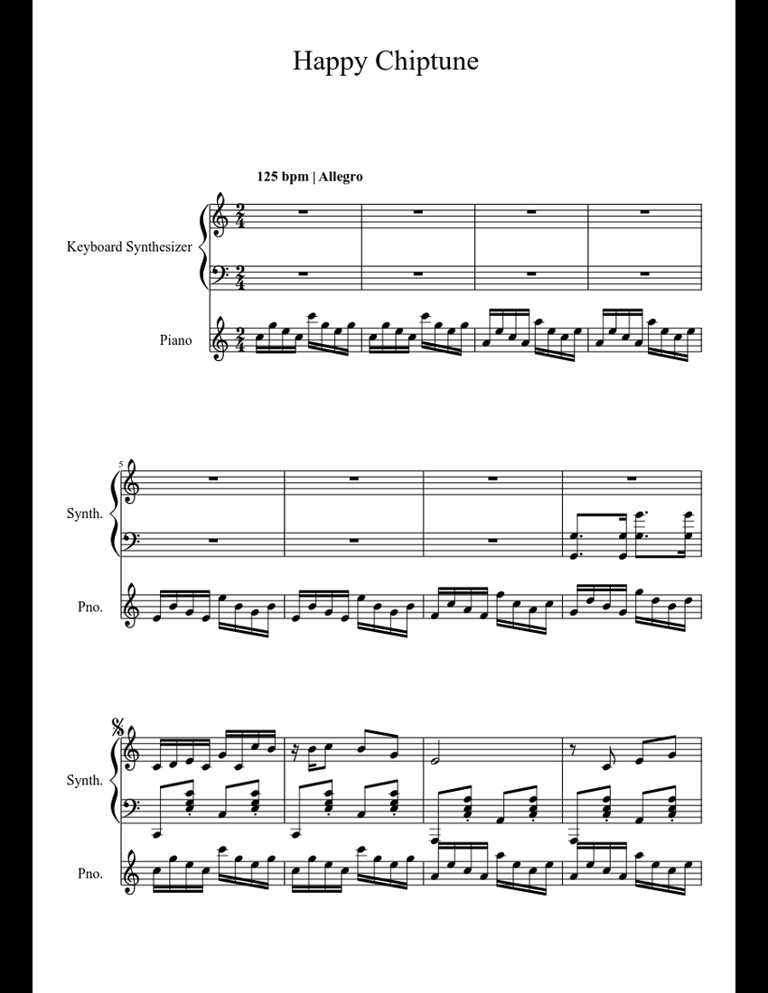 Happy Chiptune sheet music download free in PDF or MIDI
