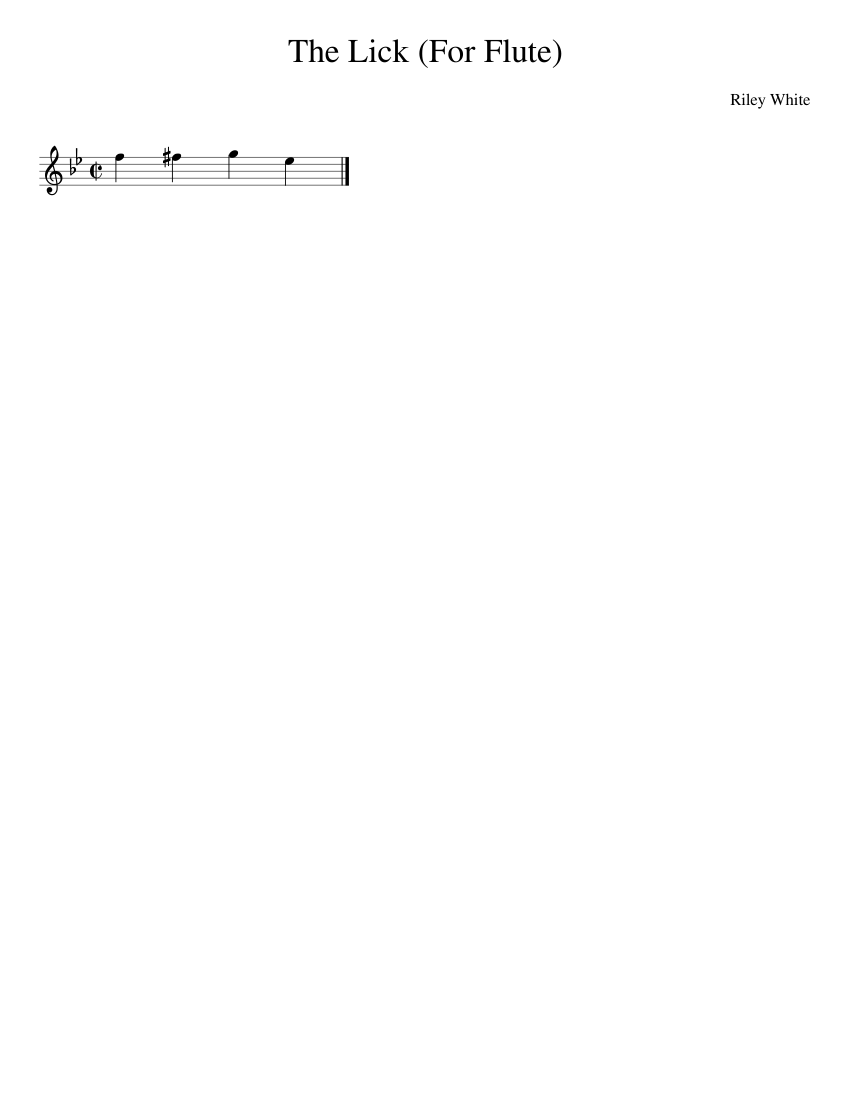 The Lick For Flute Sheet music for Flute (Solo) | Musescore.com