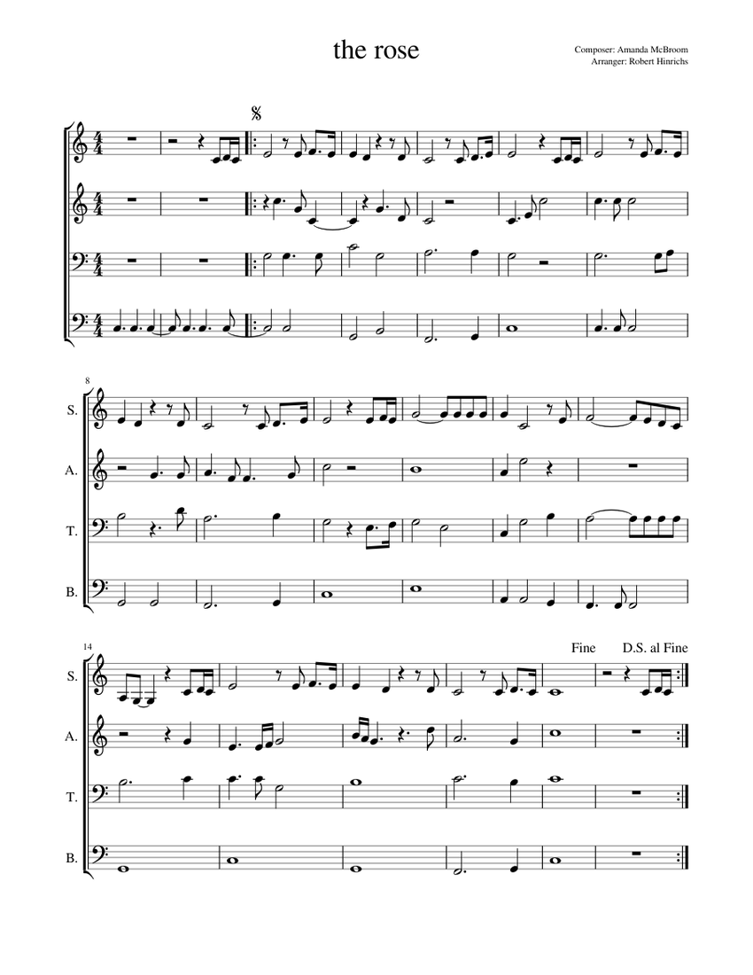 the rose Sheet music for Piano | Download free in PDF or MIDI ...