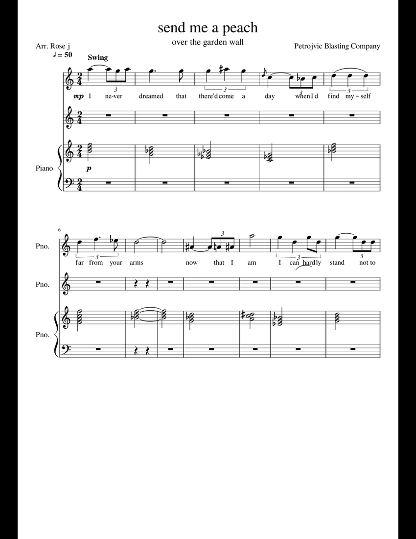 Send me a peach sheet music for Piano download free in PDF or MIDI