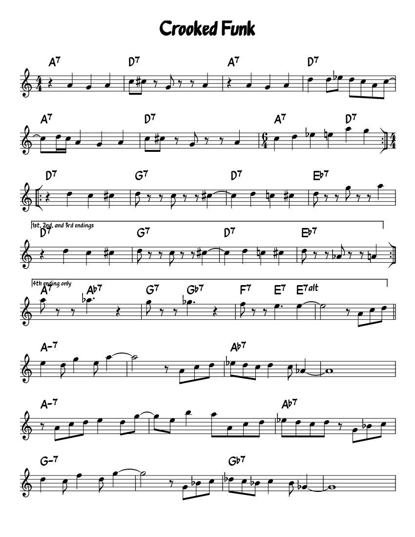 Crooked Funk Sheet music | Download free in PDF or MIDI | Musescore.com