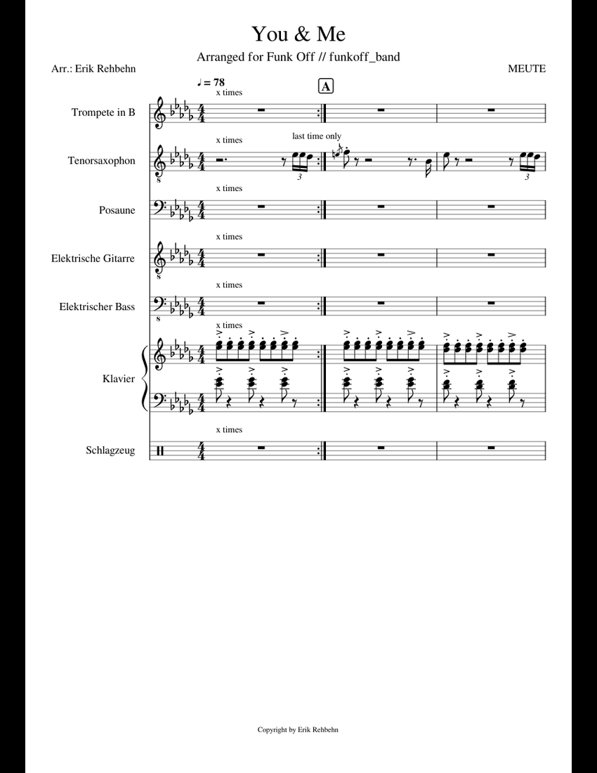 You & Me - MEUTE sheet music for Piano, Trumpet, Tenor Saxophone, Trombone download free in PDF ...