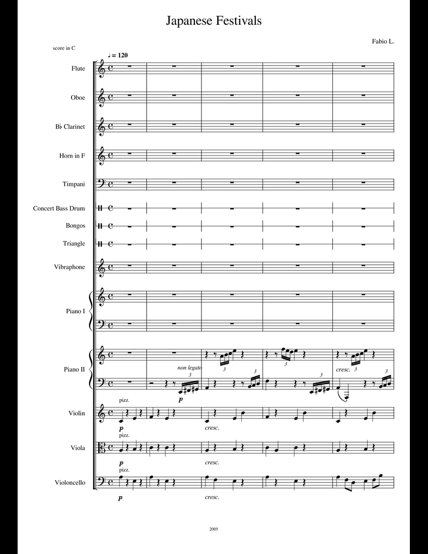 Japanese Festivals sheet music for Flute, Clarinet, Piano, Oboe ...