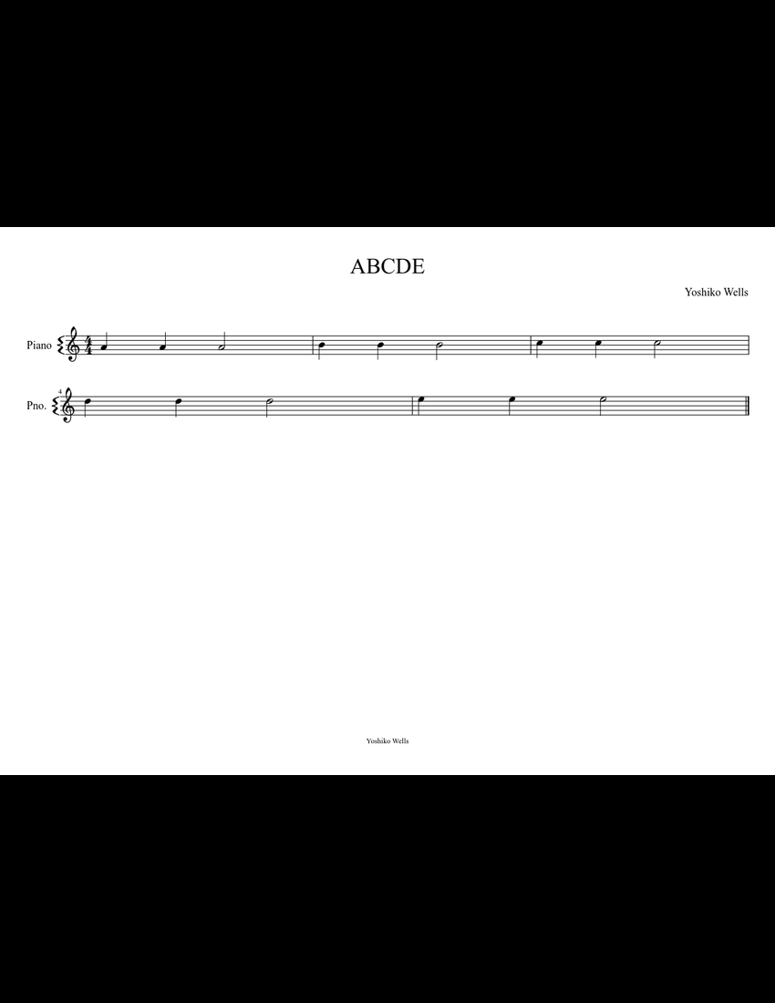ABCDE sheet music download free in PDF or MIDI