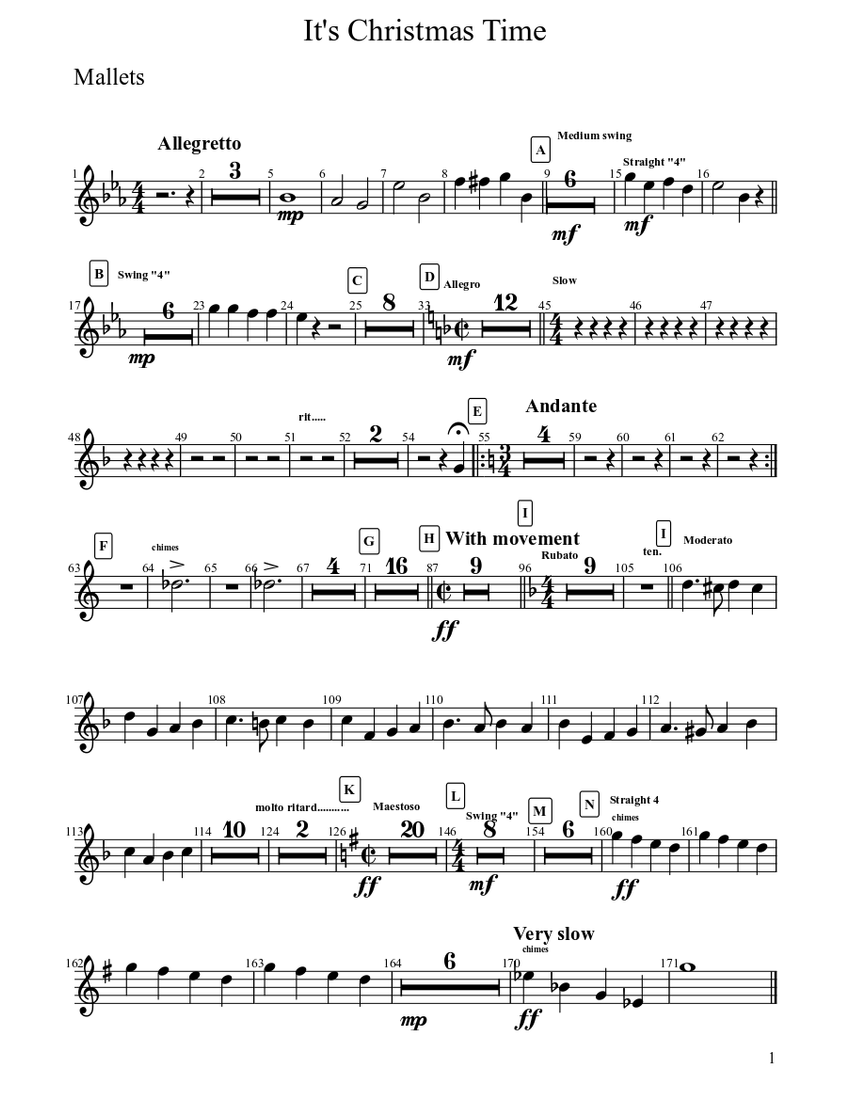 It's Christmas Time - Mallets Sheet music | Download free in PDF or ...