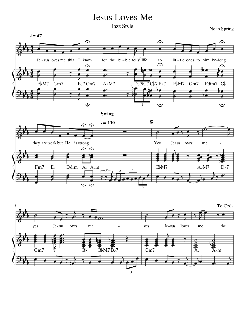 Jesus Loves Me Sheet music for Piano, Voice | Download free in PDF or ...