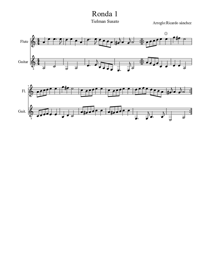 Ronda 1 Sheet music | Download free in PDF or MIDI | Musescore.com