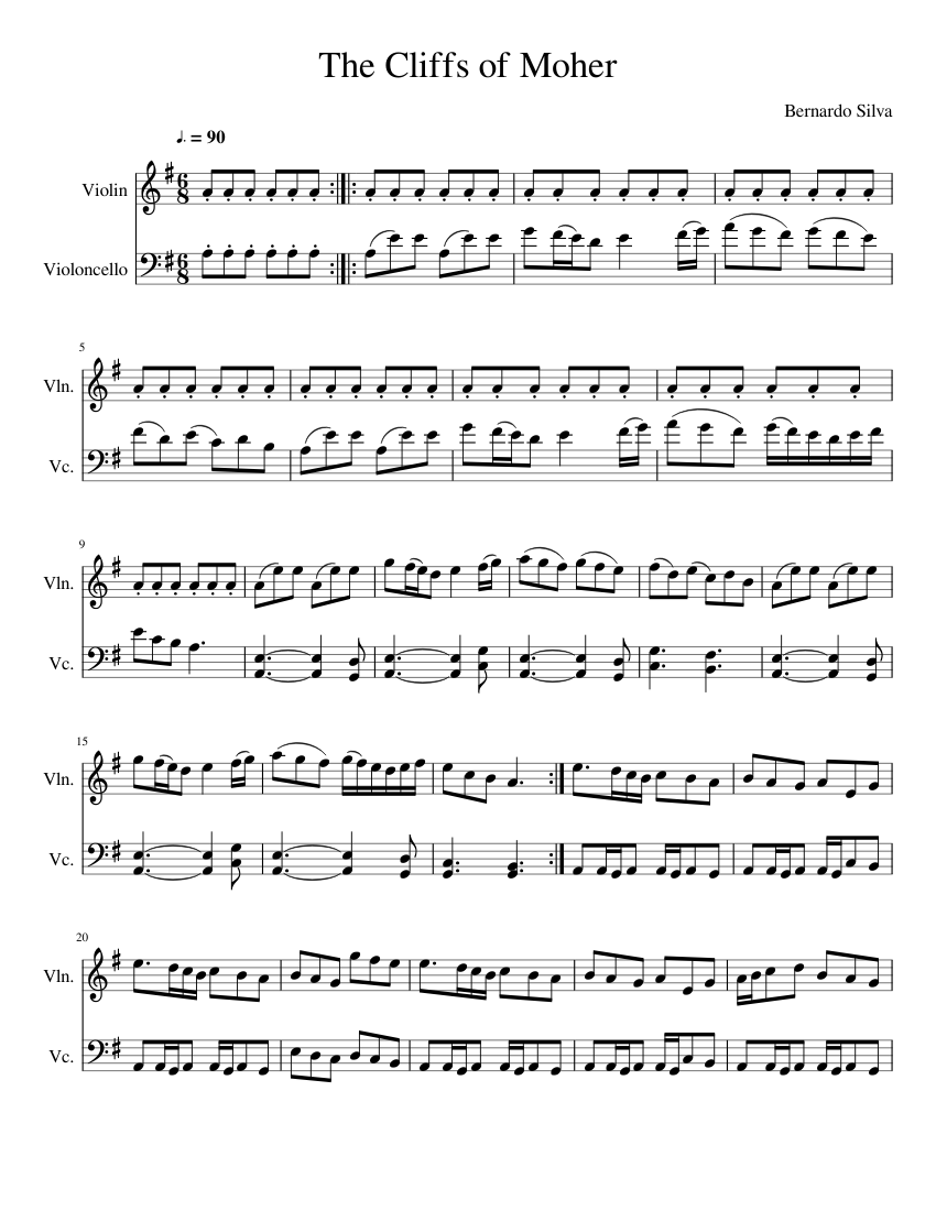 The Cliffs of Moher (Aillte an Mhothair) Sheet music for Violin, Cello ...