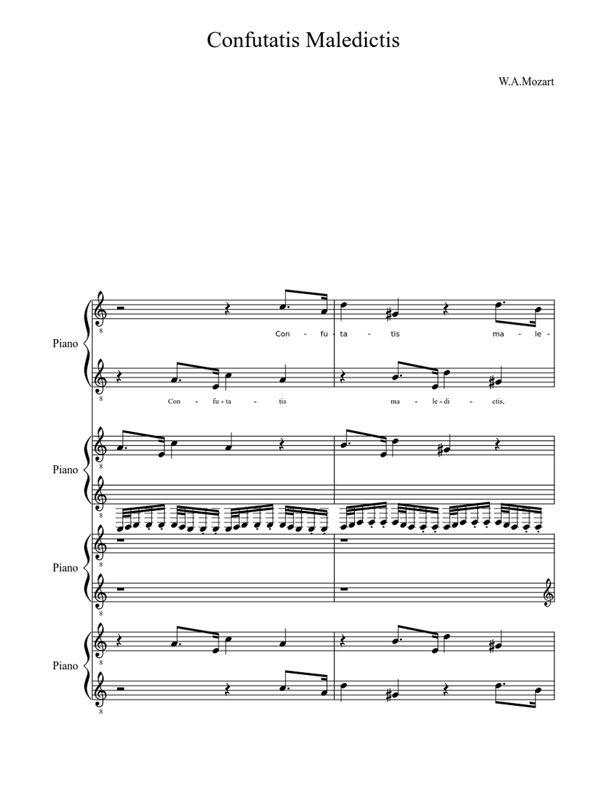 Confutatis Maledictis Sheet music | Download free in PDF or MIDI ...