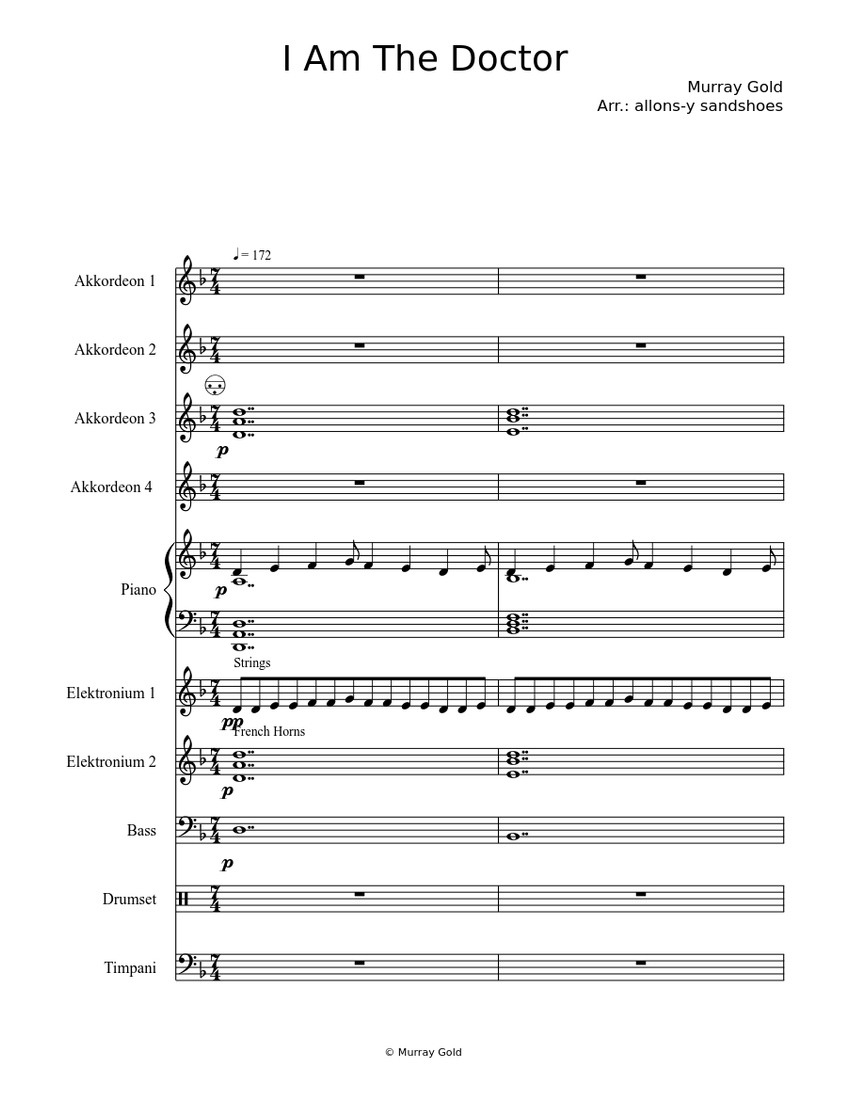I Am The Doctor Sheet music | Download free in PDF or MIDI | Musescore.com