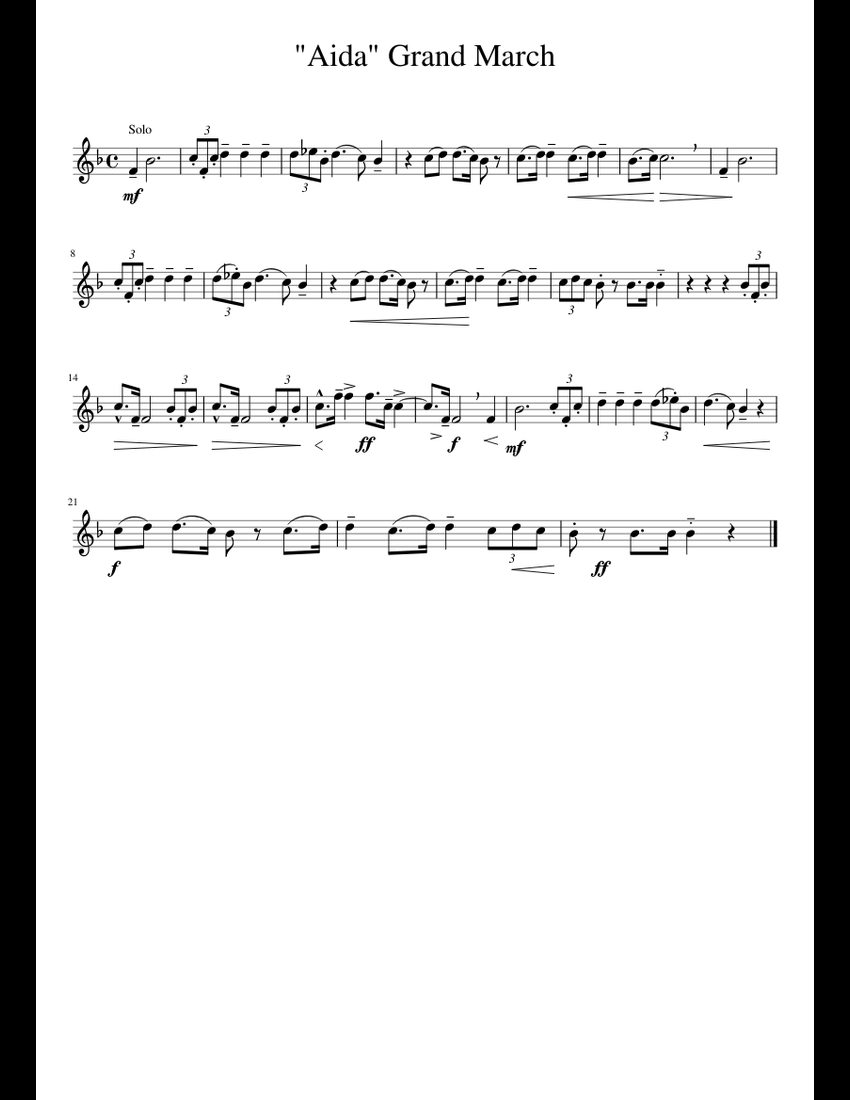 Aida Grand March sheet music for Trumpet download free in PDF or MIDI