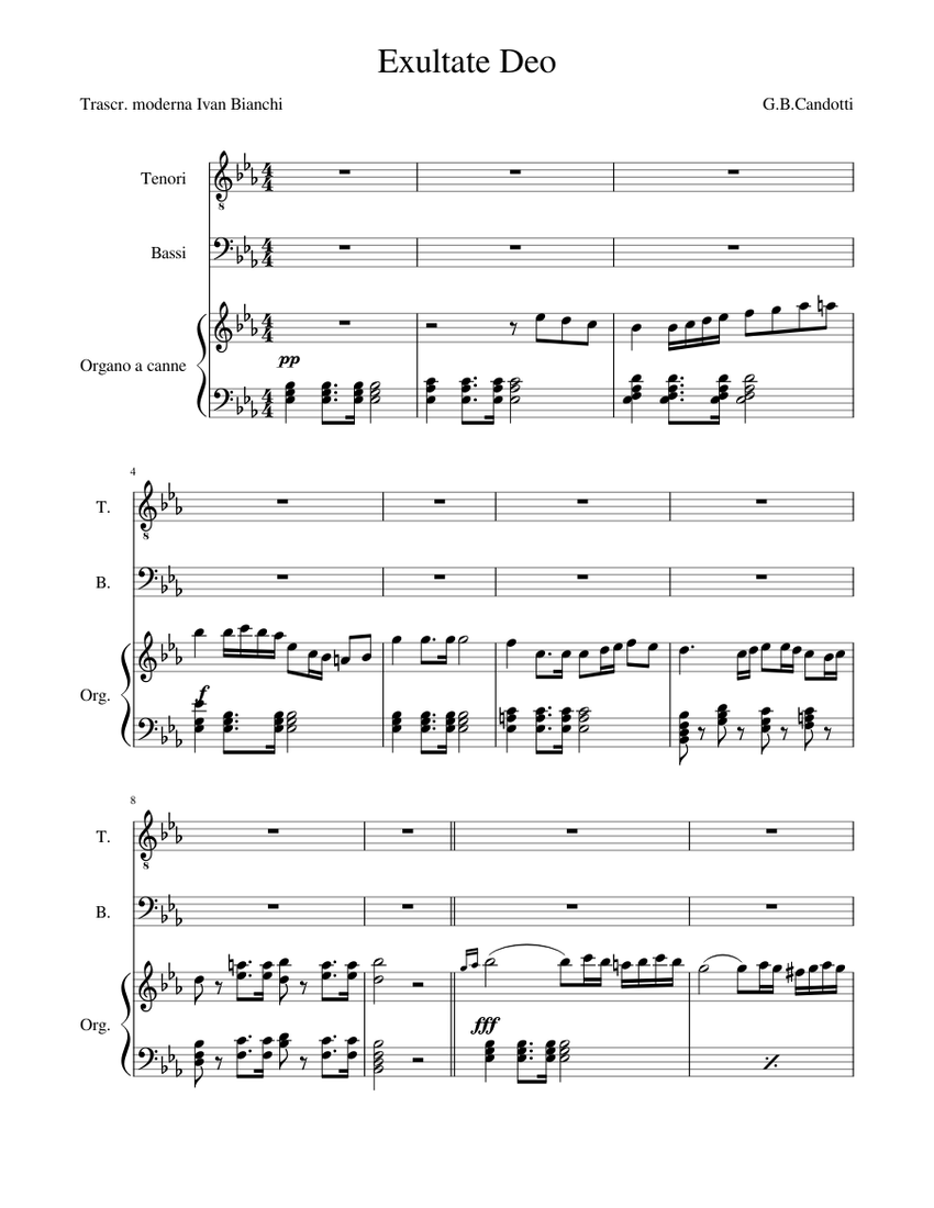 Exultate Deo - Candotti Sheet music for Tenor, Bass, Organ (Mixed Trio ...