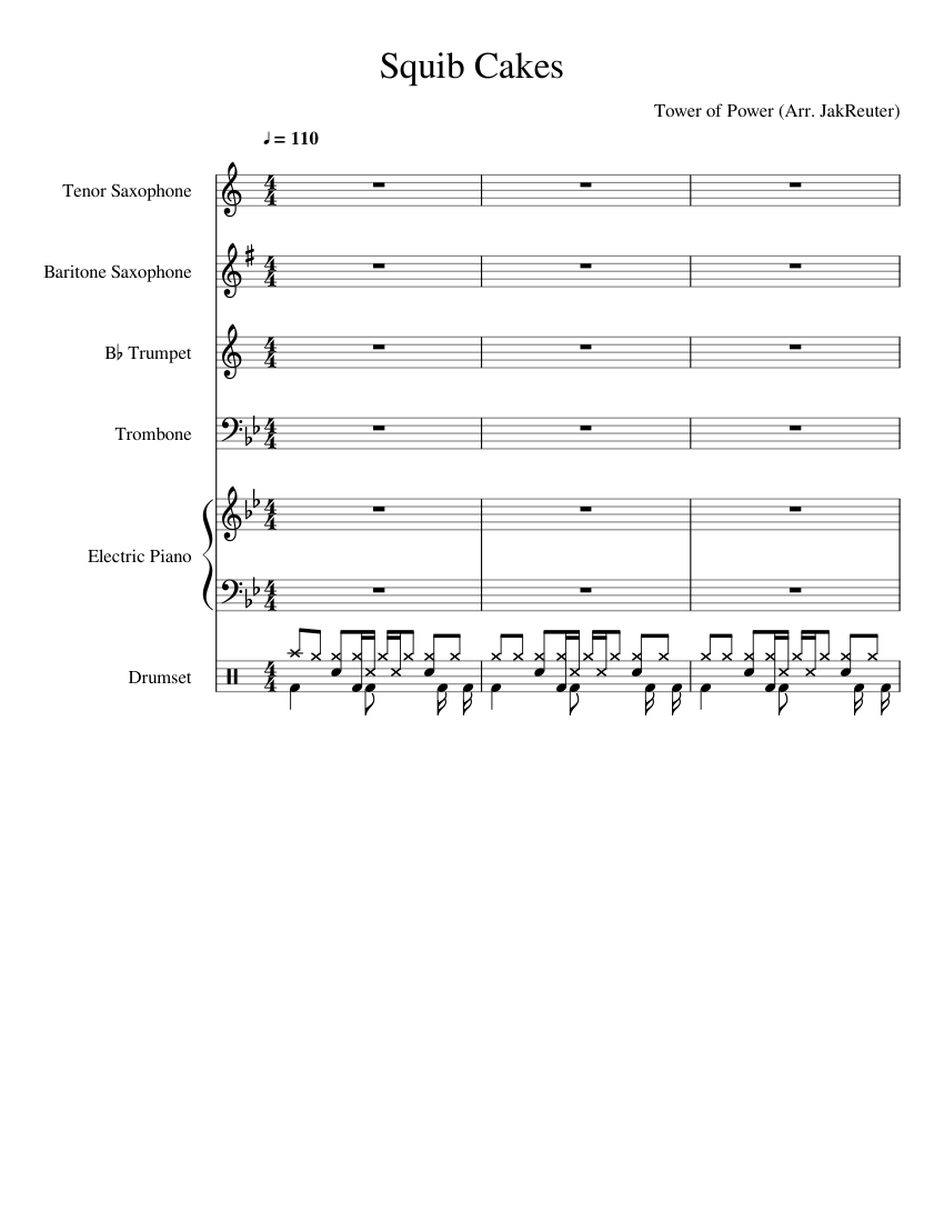Squib Cakes Sheet music for Tenor Saxophone, Baritone Saxophone, Trumpet, Trombone | Download ...