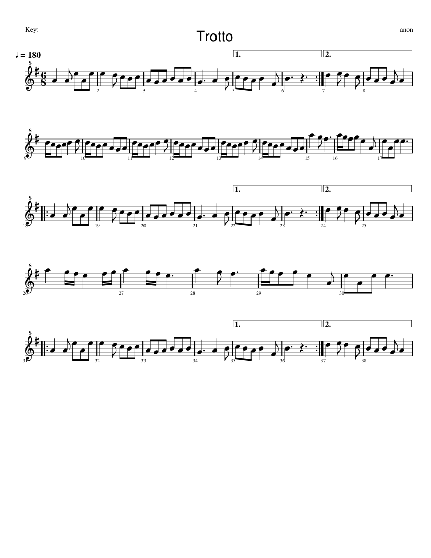 Trotto Sheet music for Recorder | Download free in PDF or MIDI ...