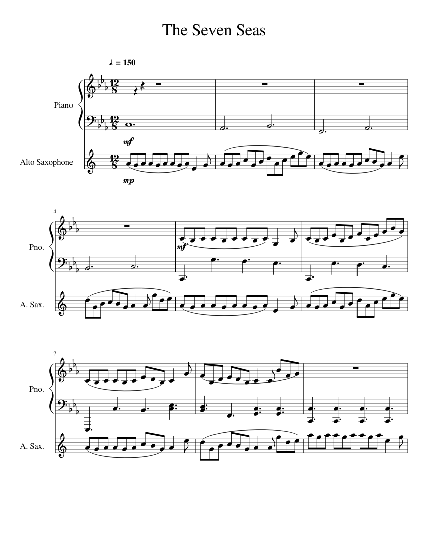 The Seven Seas Sheet music for Piano, Alto Saxophone | Download free in ...