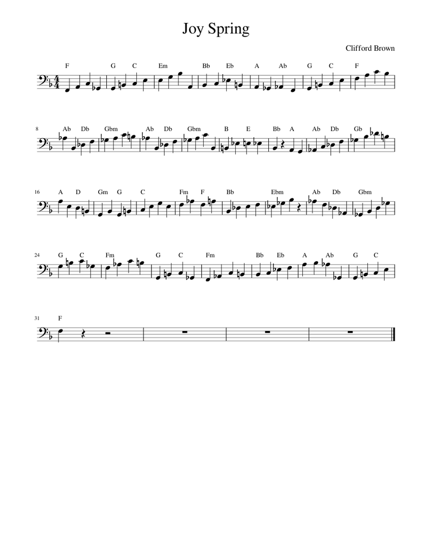 Joy Spring Sheet music for Piano | Download free in PDF or MIDI | Musescore.com