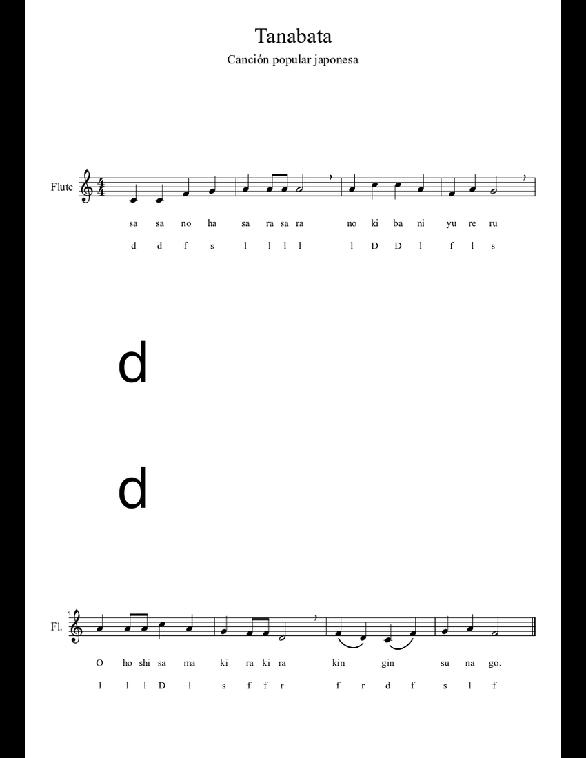Tanabata sheet music download free in PDF or MIDI