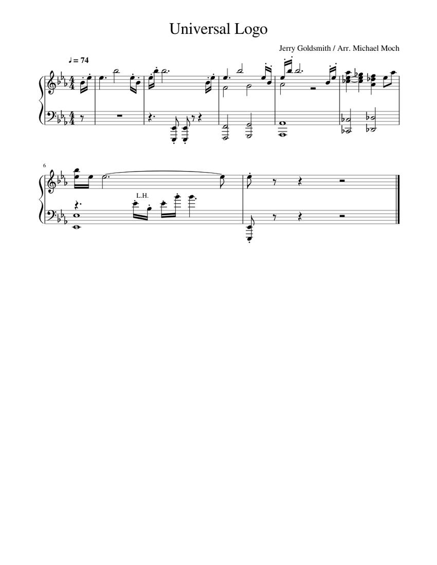 Universal Logo Sheet music for Piano | Download free in PDF or MIDI ...
