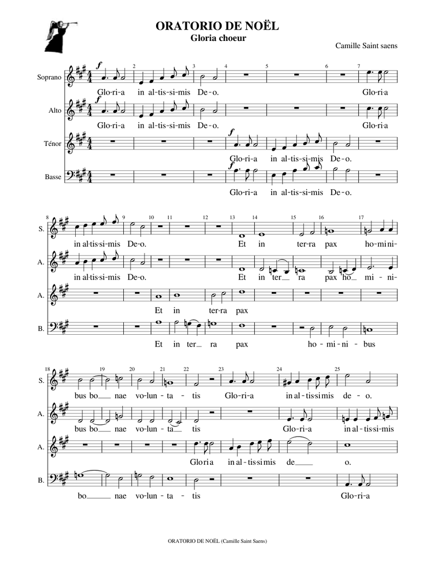 Oratorio de Noël - Camille Saint Saens (SATB MuseScore) Sheet music for ...