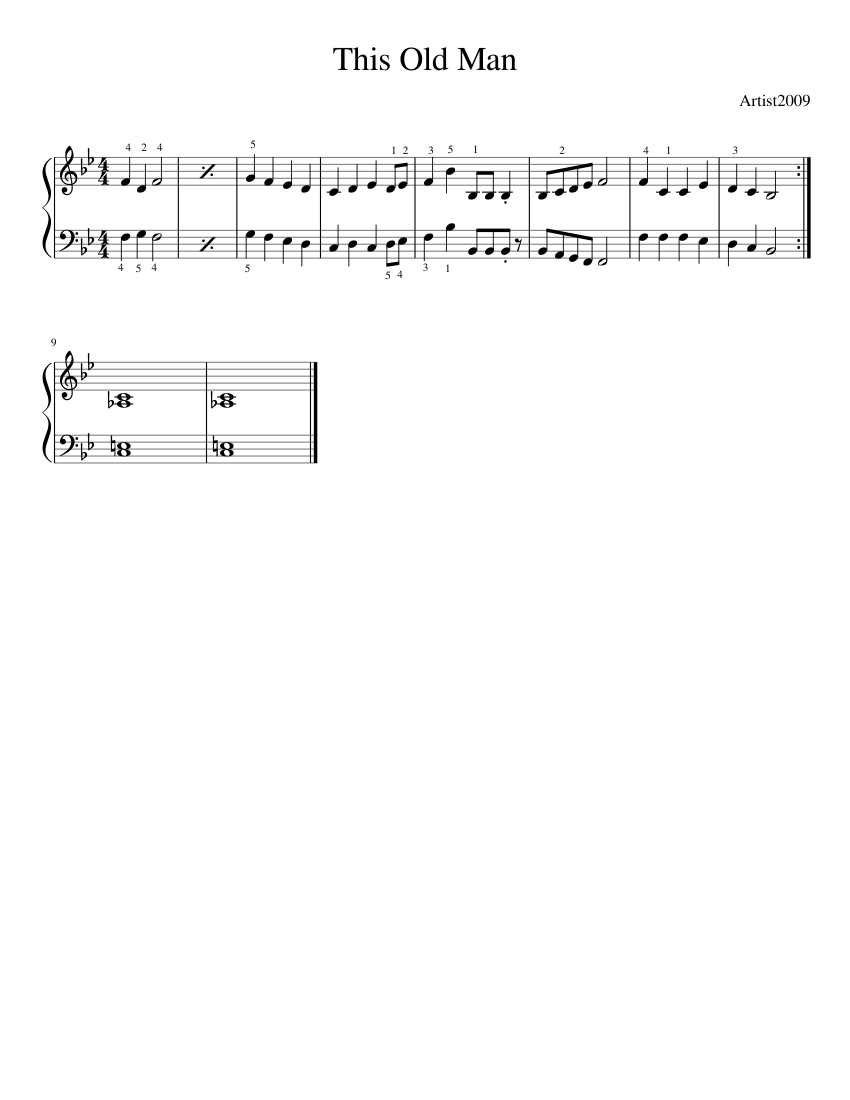 This Old Man Sheet music for Piano (Solo) | Musescore.com
