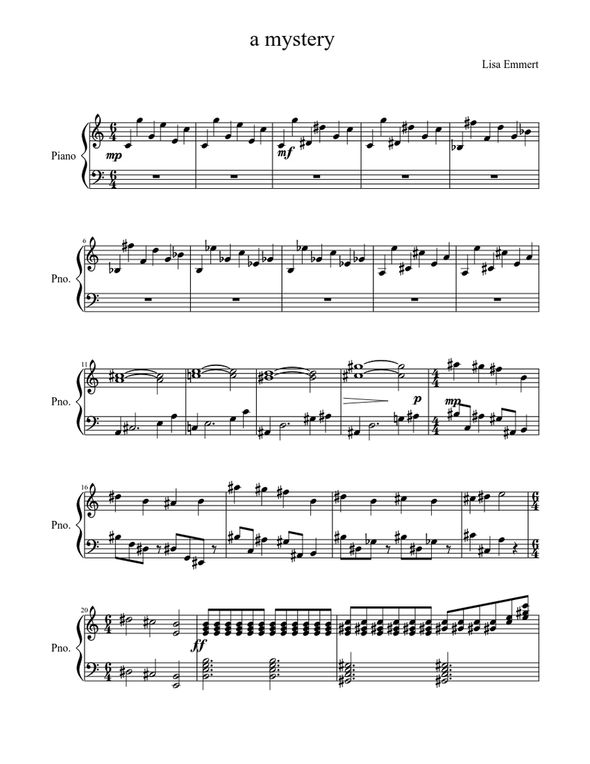 A Mystery Sheet music for Piano (Solo) | Musescore.com