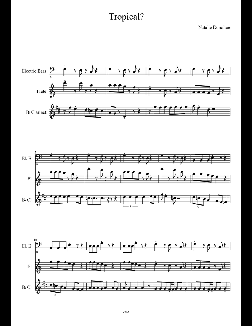 Tropical sheet music download free in PDF or MIDI