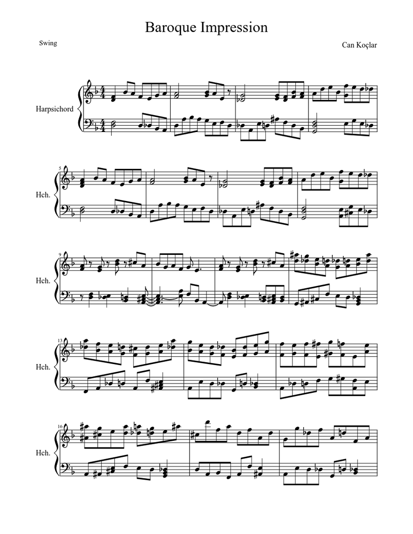 Baroque Impression Sheet music | Download free in PDF or MIDI ...