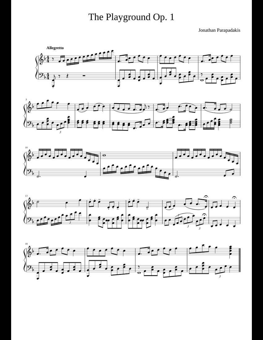 The Playground sheet music for Piano download free in PDF or MIDI