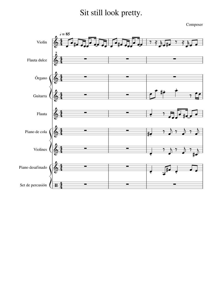 Sit still look pretty Sheet music for Piano, Violin, Flute, Recorder ...