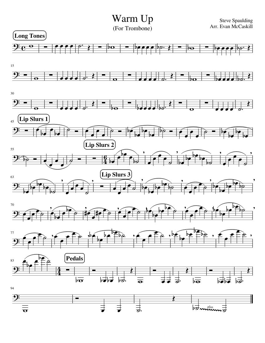 Warm Up sheet music for Trombone download free in PDF or MIDI
