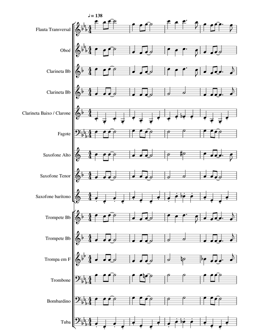 Cartoon Symphony Sheet music for Flute, Clarinet, Oboe, Bassoon ...