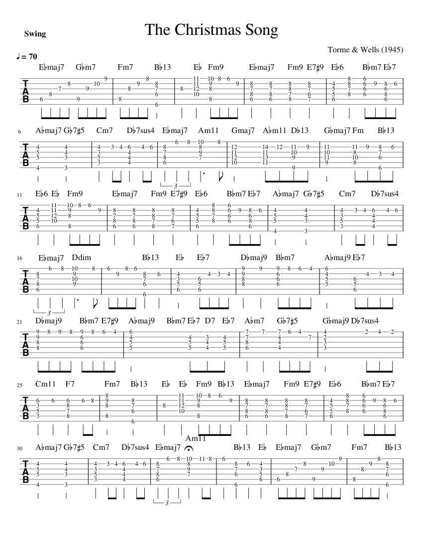 The Christmas Song - Chord Melody Sheet music for Guitar (Solo ...